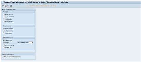 Os Sap Tcode Rem Planning Table Row Display