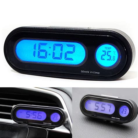 led digital clock car electronic thermometer clock luminous temperature