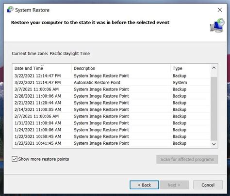 Cant Delete Old Invalid Backup Points From System Restore Windows