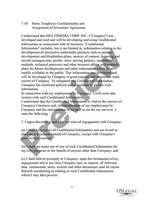 delaware employee confidentiality and assignment of inventions