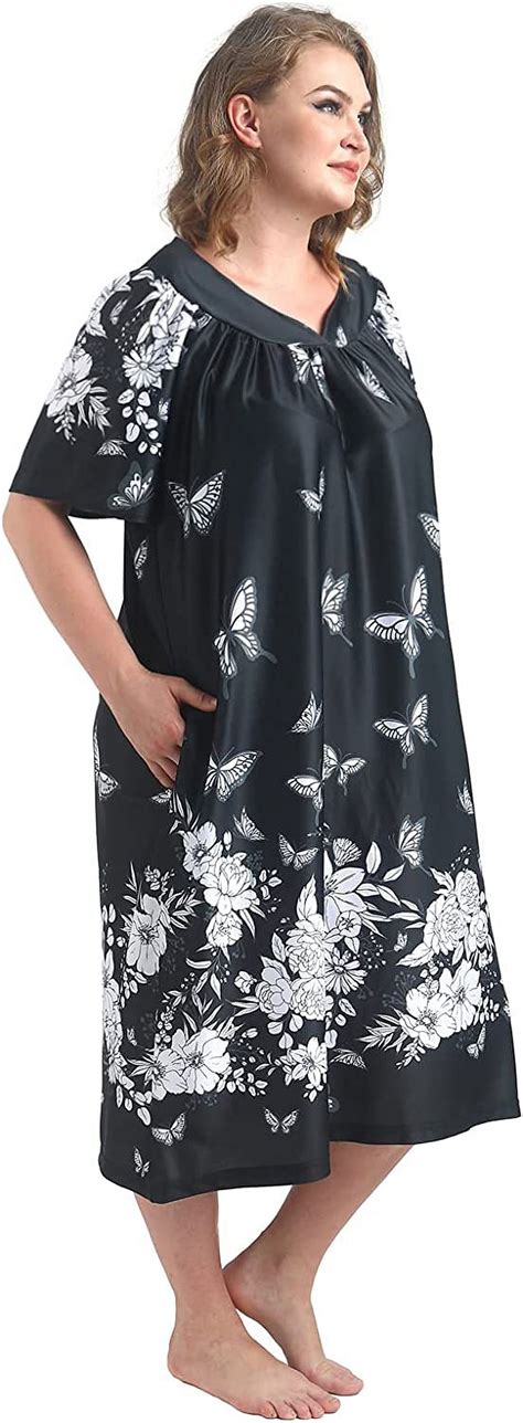 Feremo Womens Plus Size Duster Loungers Housecoat With Pockets 1x 4x