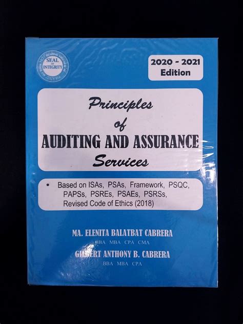 Principles Of Auditing And Assurance Services 2020 2021 Edition By Ma Elenita Cabrera