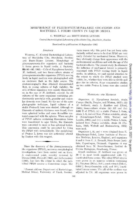 Pdf Pleuropneumonia Like Organisms · Pleuropneumonia Like Organisms
