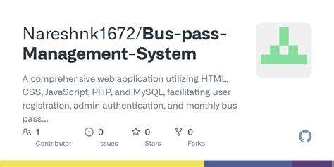 GitHub Nareshnk1672 Bus Pass Management System A Comprehensive Web