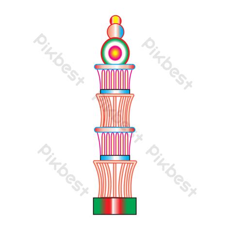 Islamic Colorful Minar Design Vector Png Images Eps Free Download Pikbest