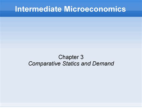 Comparative Statics And Demand Lecture Slides Econ 306 Docsity