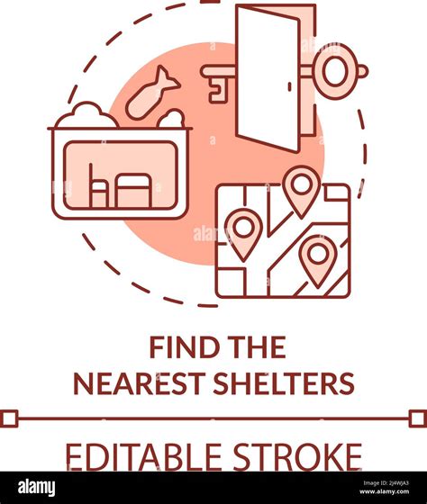 Find Nearest Shelters Terracotta Concept Icon Stock Vector Image And Art Alamy