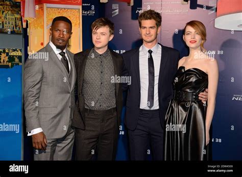 Jamie Foxx Dane Dehaan Andrew Garfield And Emma Stone Attending The