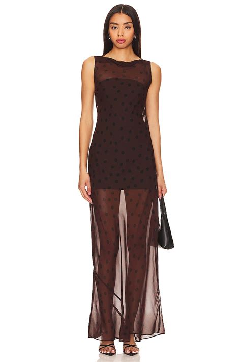Bec Bridge Turner Boatneck Maxi Dress In Chocolate And Black Revolve