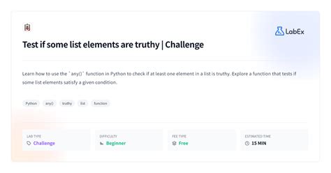test if some list elements are truthy challenge labex