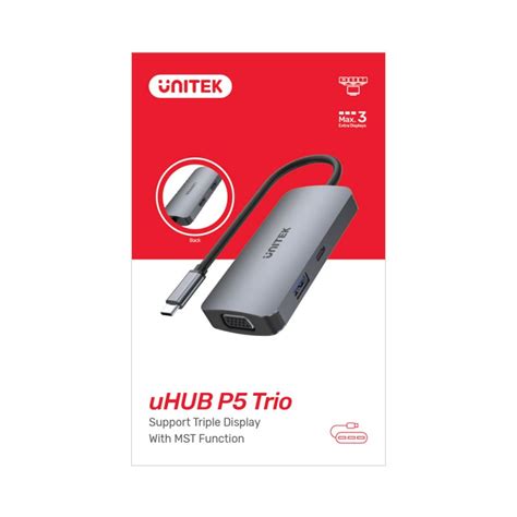 Unitek Usb3 1 5 In 1 Port Replicator With Dual 4k 30hz Hdmi Vga Usb