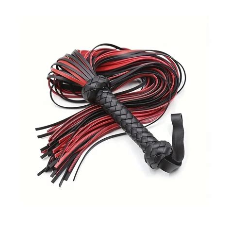 1pc Pu Leather Black Red Pu Leather Whip Whip Handle Spanking Paddle