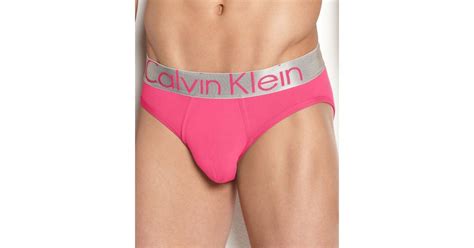 Calvin Klein Steel Microfiber Hip Brief In Pink For Men Lyst