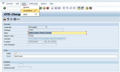 Use Of Sap Otr Onlinetext Repository Text Sapcodes