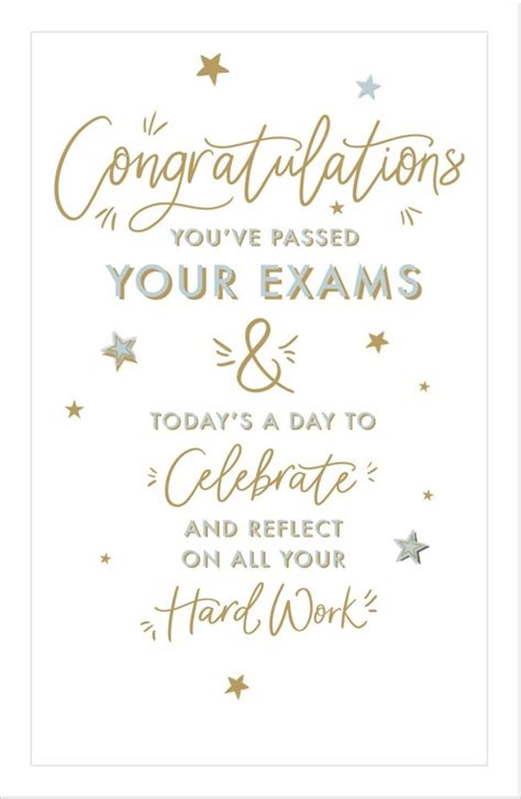 Exam Congratulations Card Metallic Writing Highworth Emporium