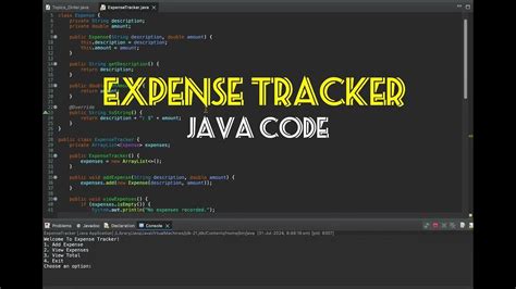 Simple Expense Tracker Java Program With Source Code - YouTube