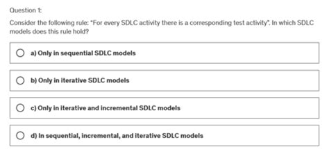 Kapitel 2 Quiz 7 21 Testing In The Context Of A Sdlc Flashcards