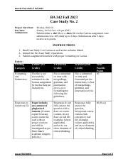 Case Study 2 Insructions Document BA342FA23 LESSER 1 Docx BA 342