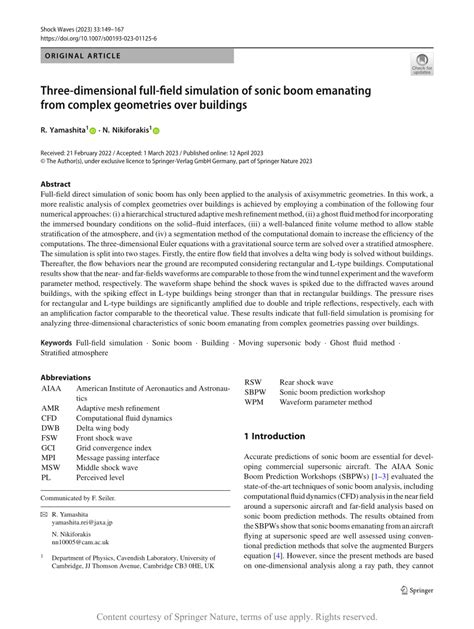 Three Dimensional Full Field Simulation Of Sonic Boom Emanating From