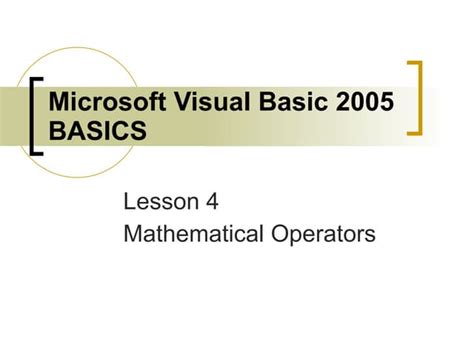 5 Laboratory Basic Calculator Using Visual Basic Pptx