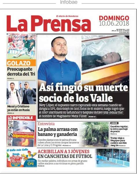 La Prensa Honduras 10 De Junio De 2018 Infobae