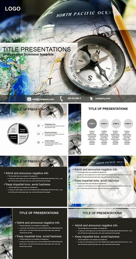 Tourist Map And Compass PowerPoint Template Powerpoint Templates Templates Tourist Map