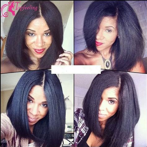 Italian Yaki Full Lace Wig Bob Virgin Brazilian Human Hair Kinky