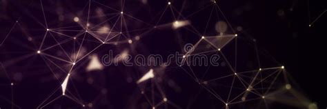 Abstract Geometric Background With Connecting Gold Points And Lines