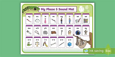 Jungle Themed Phase 5 Sound Mat Twinkl