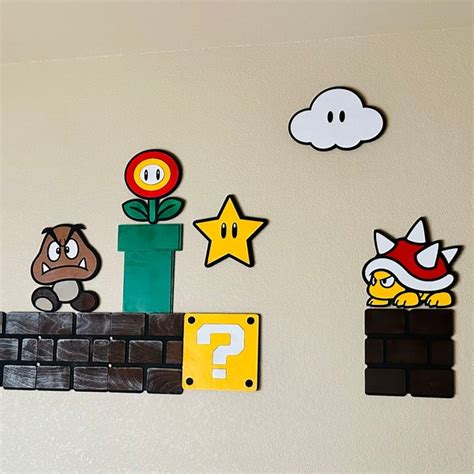 Cloud Mario Bros Wooden Display Etsy
