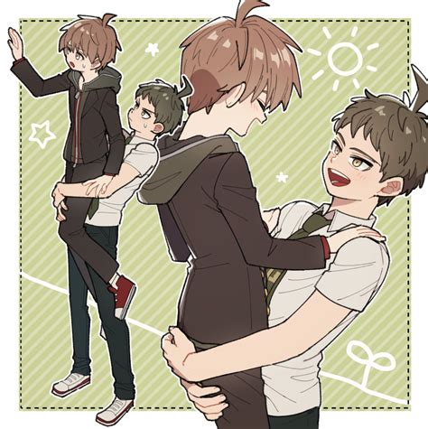 Hinata Hajime And Naegi Makoto Danganronpa And 2 More Drawn By