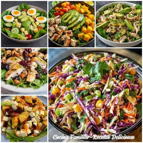 Cocina 6 Ensaladas Saludables Para La Semana 🥗🤗 Ingredientes 👇 Opción