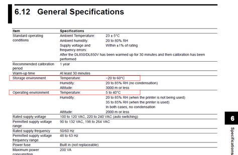 what is the lowest operation and storage temperature for the dl850