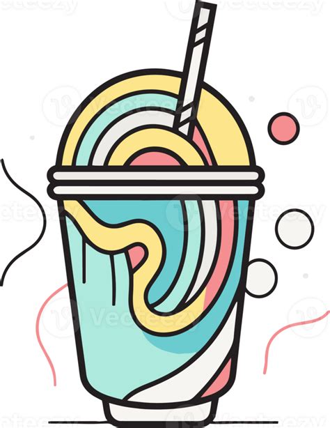 Mano Dibujado Clásico Malteada Logo En Plano Línea Arte Estilo 24786689 Png