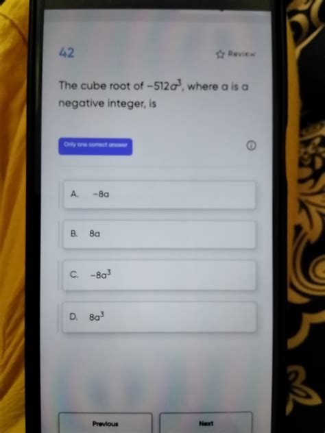 42reviewthe Cube Root Of −512σ3 Where A Is A Negative Integer Isor