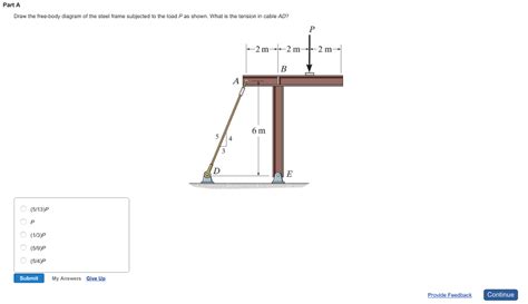 Solved Part A Draw The Free Body Diagram Of The Steel Frame Chegg