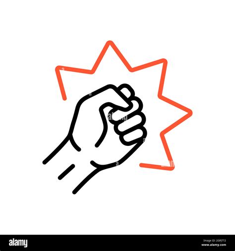 Punch Raised Up Clenched Fist Vector Icon Stock Vector Image And Art Alamy