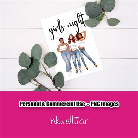 Denim Girl Clipart Curvy Girl Clipart Fashion Girl Clipart Jeans Girl Clipart African