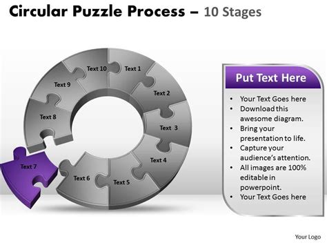 10 Components Circular Diagram Puzzle Process 6 Presentation Graphics Presentation