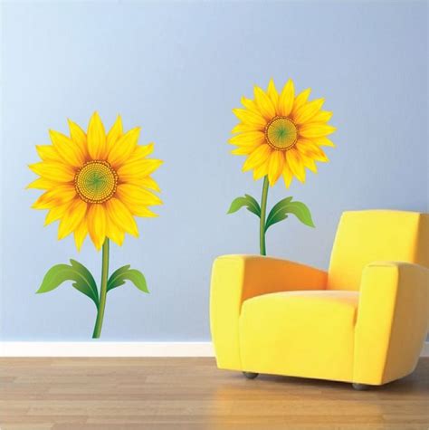 Sunflower Wall Decals For The Home Or Office Decorate The Easy Way