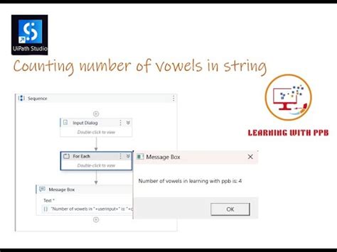 Counting number of vowels in string - UiPath Studio - YouTube