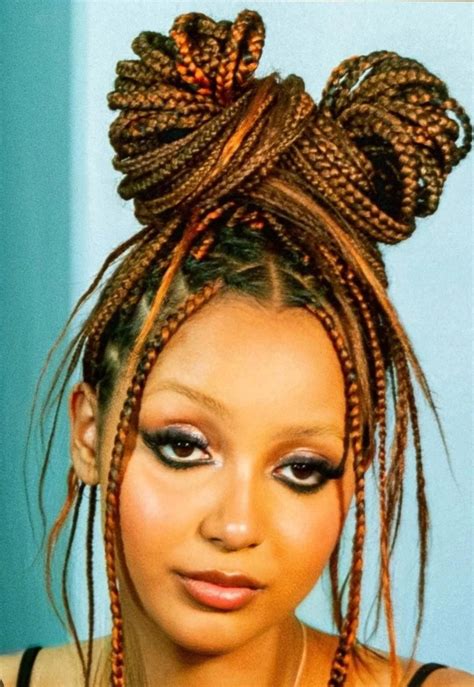 A Beautiful Box Braid Updo On Pinkpantheress Artofit