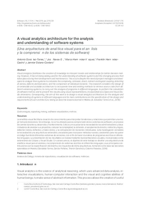 Pdf A Visual Analytics Architecture For The Analysis And