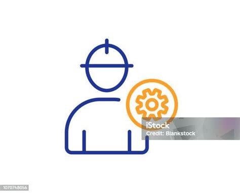 작업자 라인 아이콘입니다 남자 프로필 로그인 하십시오입니다 벡터 고급에 대한 스톡 벡터 아트 및 기타 이미지 고급 기어