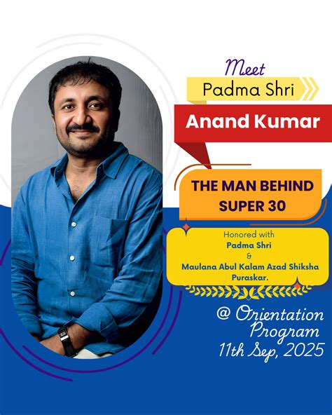 Anand Kumar At 25 Orientation Super 30 Founder