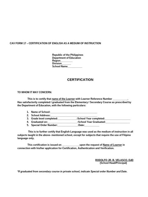 Cavs Form 17 Pdf