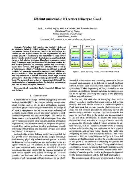 Pdf Efficient And Scalable Iot Service Delivery On Cloud