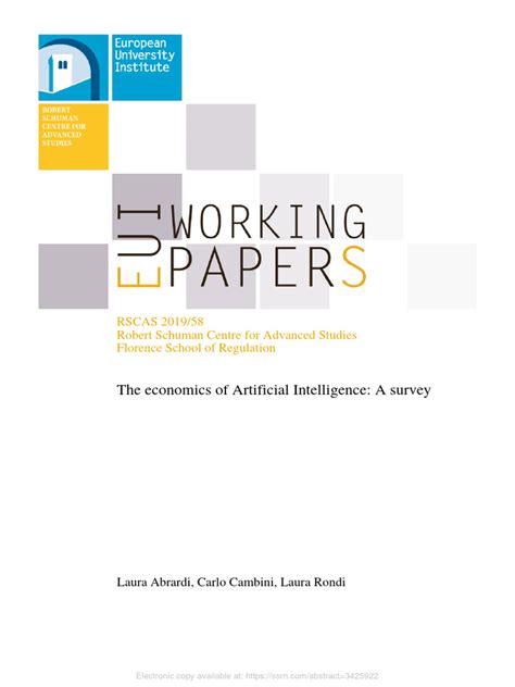 1 The Economics Of Artificial Intelligence A Survey Pdf Labour