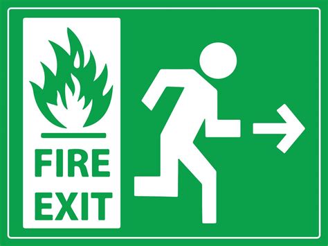 Fire Exit Running Man Right Arrow Sign New Signs
