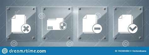 Set Document And Check Mark Document With Minus Document Folder Protection And Delete File